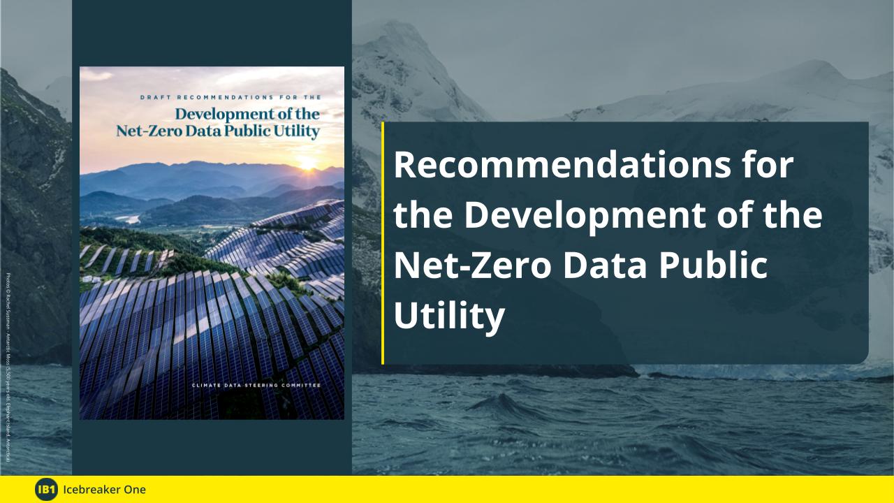 Recommendations for the Development of the Net-Zero Data Public Utility Icebreaker One