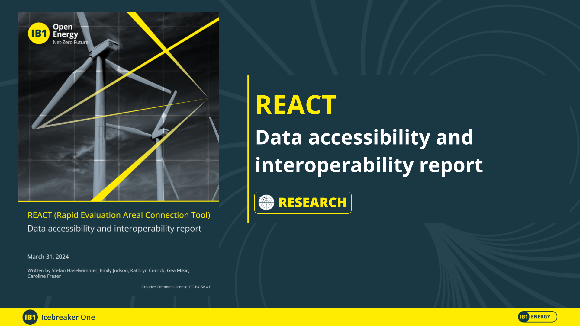 REACT: data accessibility and interoperability report Icebreaker One